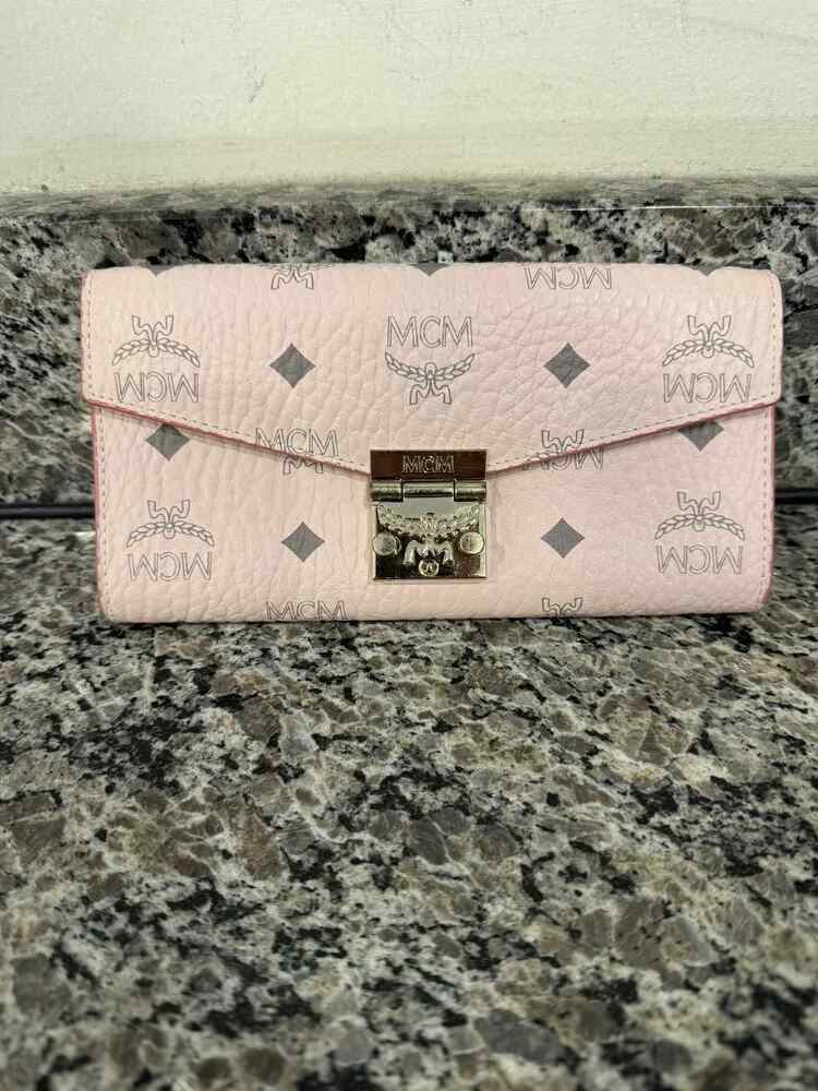 Mcm Wallet On A Chain Pink Monogram SPB-TS 350911 | Smyrna Pawn Shop